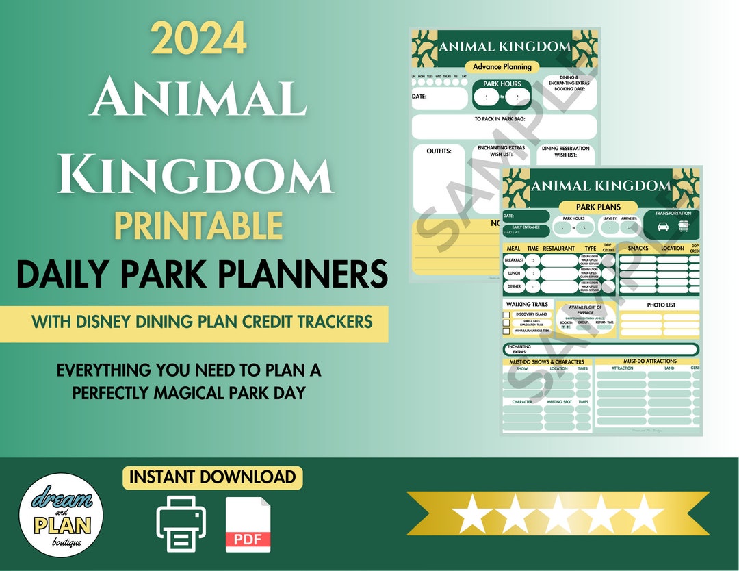 2024 WDW Daily DAK Park Planner, Printable Theme Park Itinerary ...