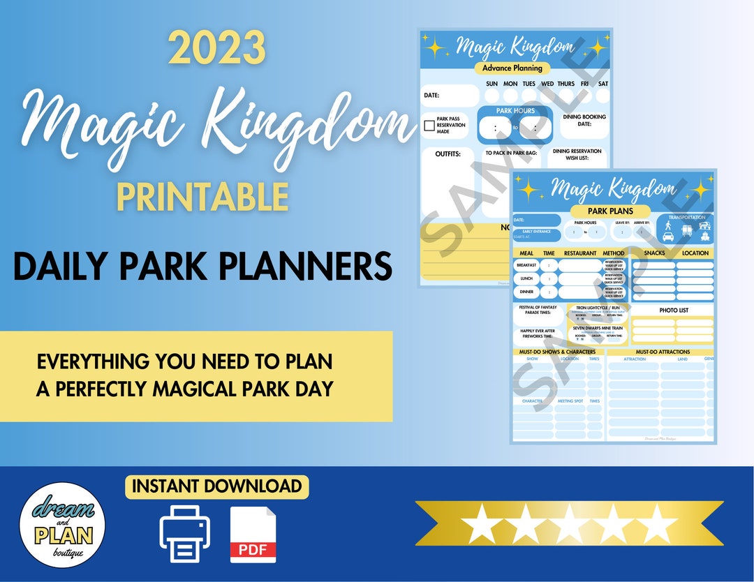 2023 WDW Daily MK Park Planner, Printable Theme Park Itinerary, Instant ...