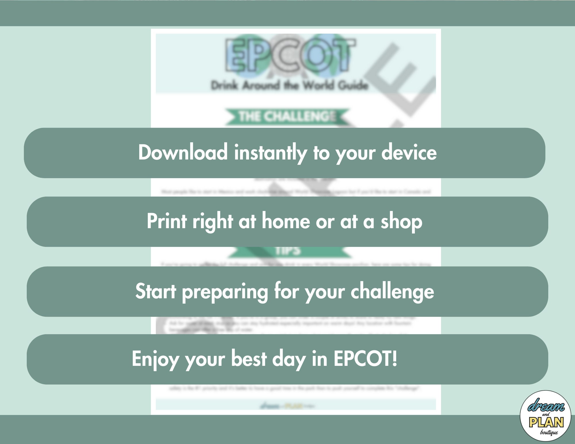 Drink Around the World Tip Sheet, Epcot Country Checklist, Instant ...