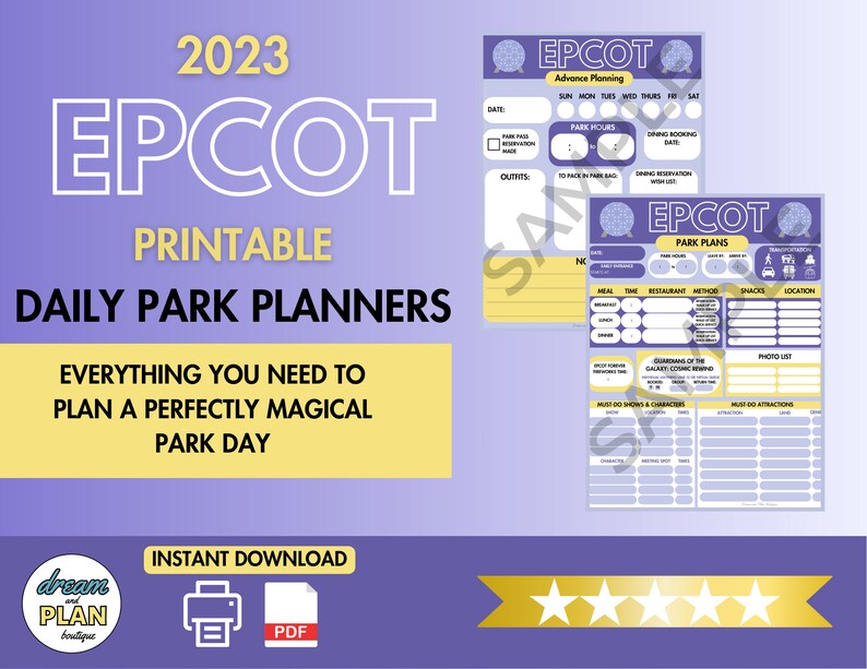 2023 WDW Daily EP Park Planner, Printable Theme Park Itinerary, Instant ...