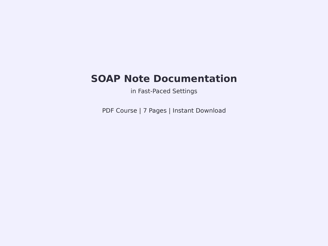 Occupational Therapy SOAP Note Documentationtemplate for Fast Paced ...