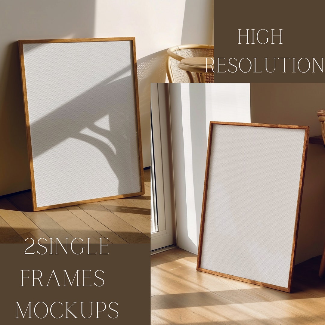 2 Single Wood Frames | Digital Gallery Frame, Modern DIN Frame, Poster ...