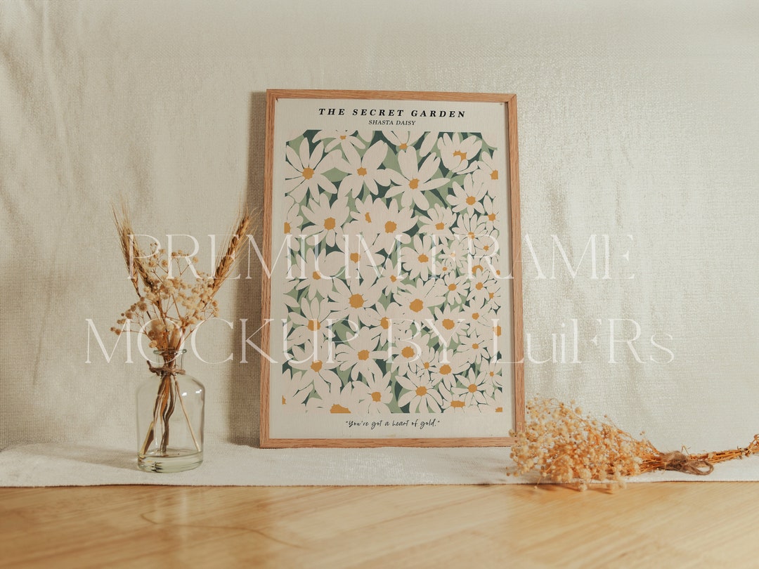 Boho Frame Mockup | DIN A0 Vertical Wooden Frame (PSD & JPEG) - Etsy