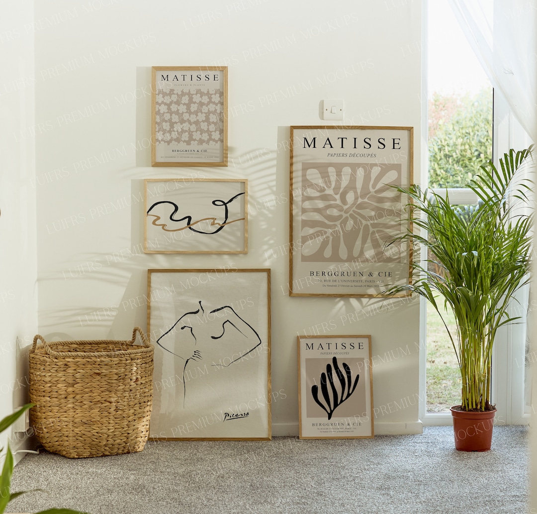 5 Wooden Frames Mockup Din A0 | 5 Thin Frames Mockups for Digital ...