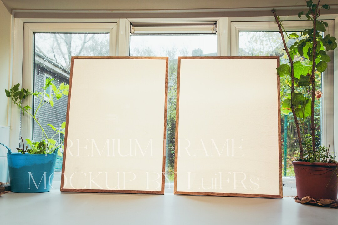Two Oak Frames Mockups in the Kitchen | 50x70 Cm | Rustic Interior ...