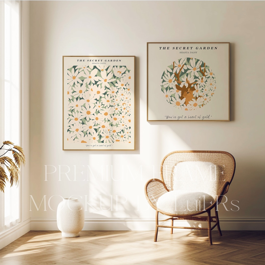 Square and Vertical Wooden Frame Mockup | A0 Frame Mockup | Living Room ...