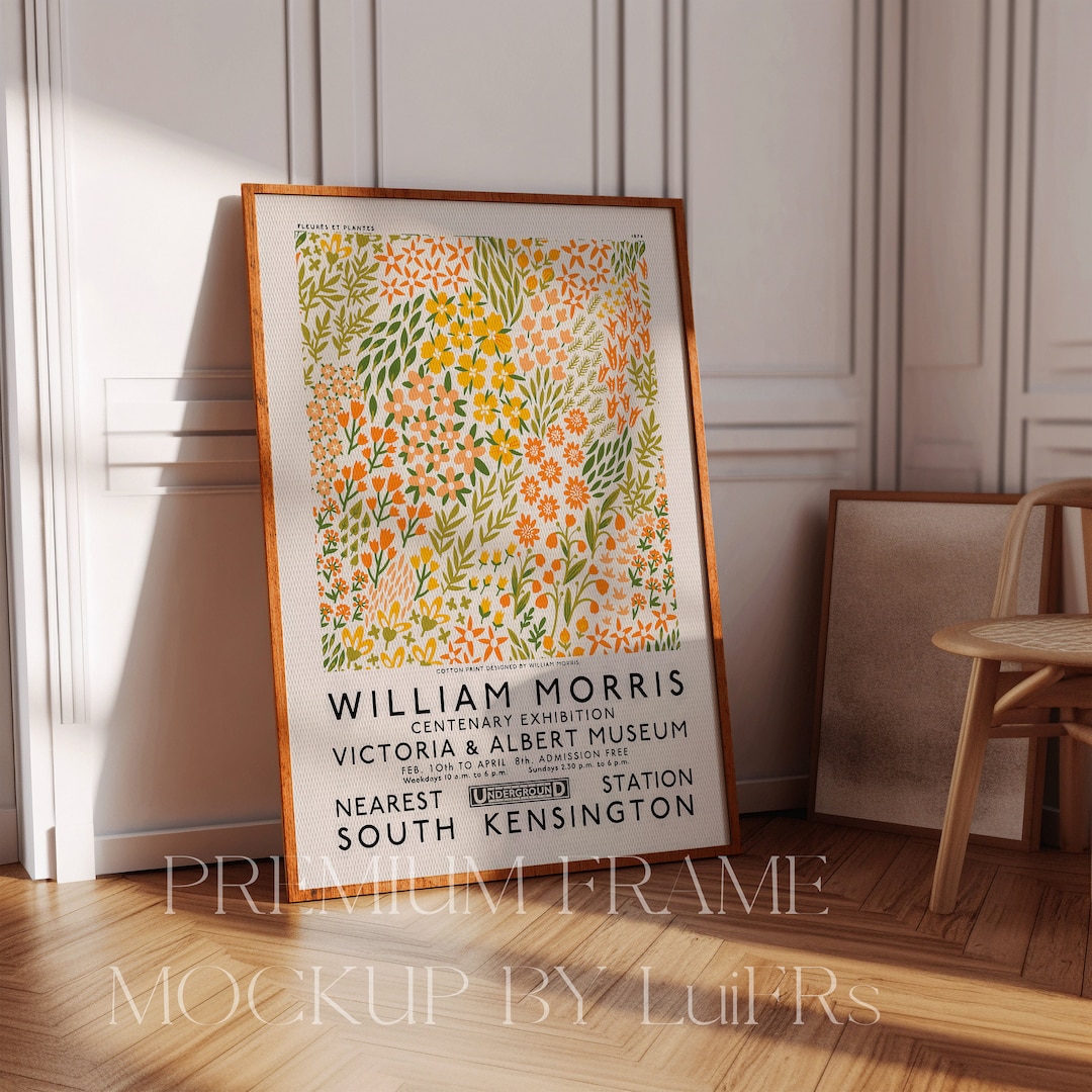 DIN A1 Vertical Wood Frame Mockup, Scandinavian Interior Wall Art ...