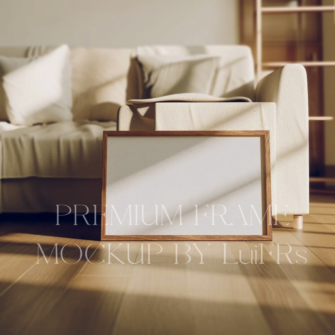Horizontal Oak Frame Mockup | Artwork Display (digital Download) - Etsy