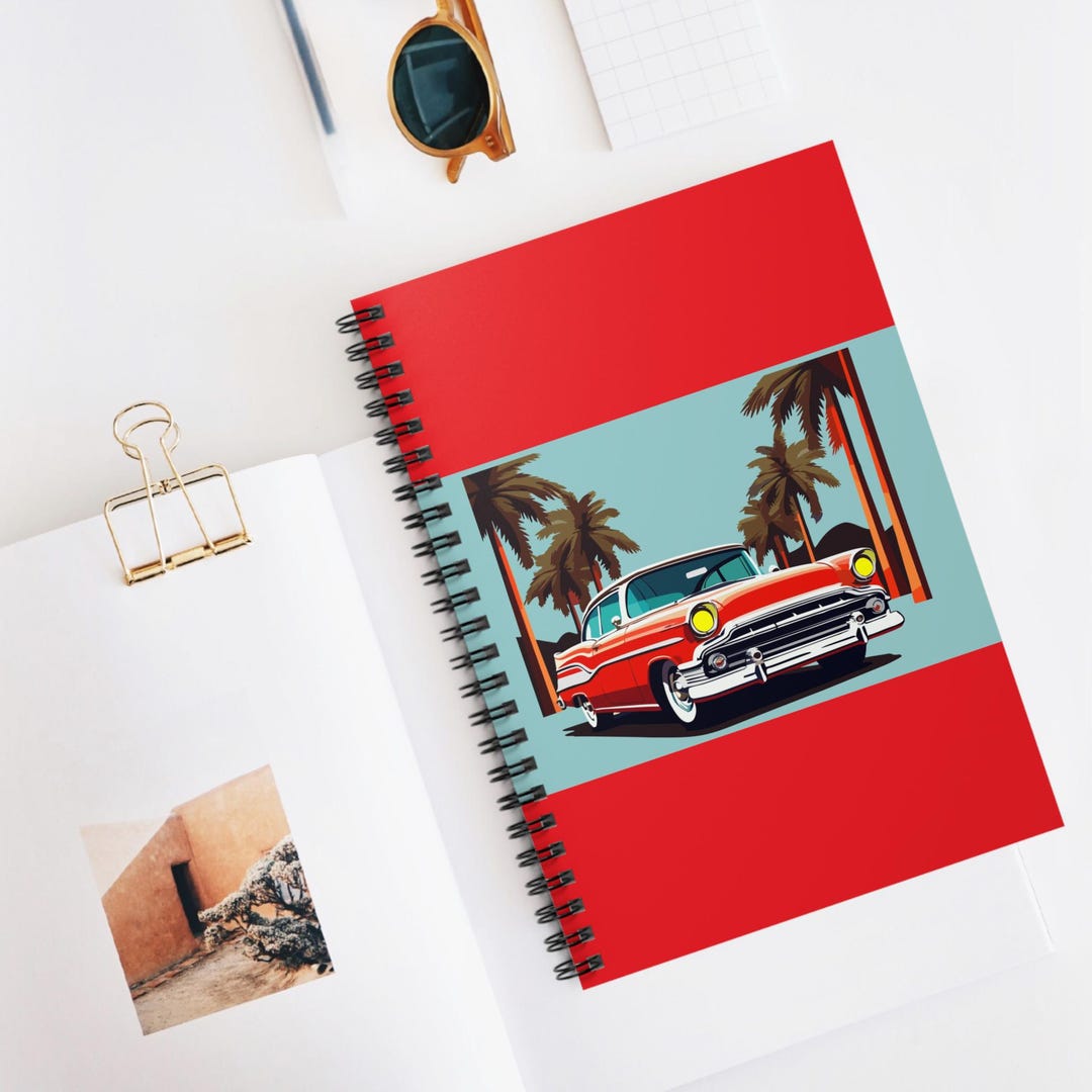 Retro Car Notebook, Vintage Automobile Journal, Classic Vehicle Diary ...
