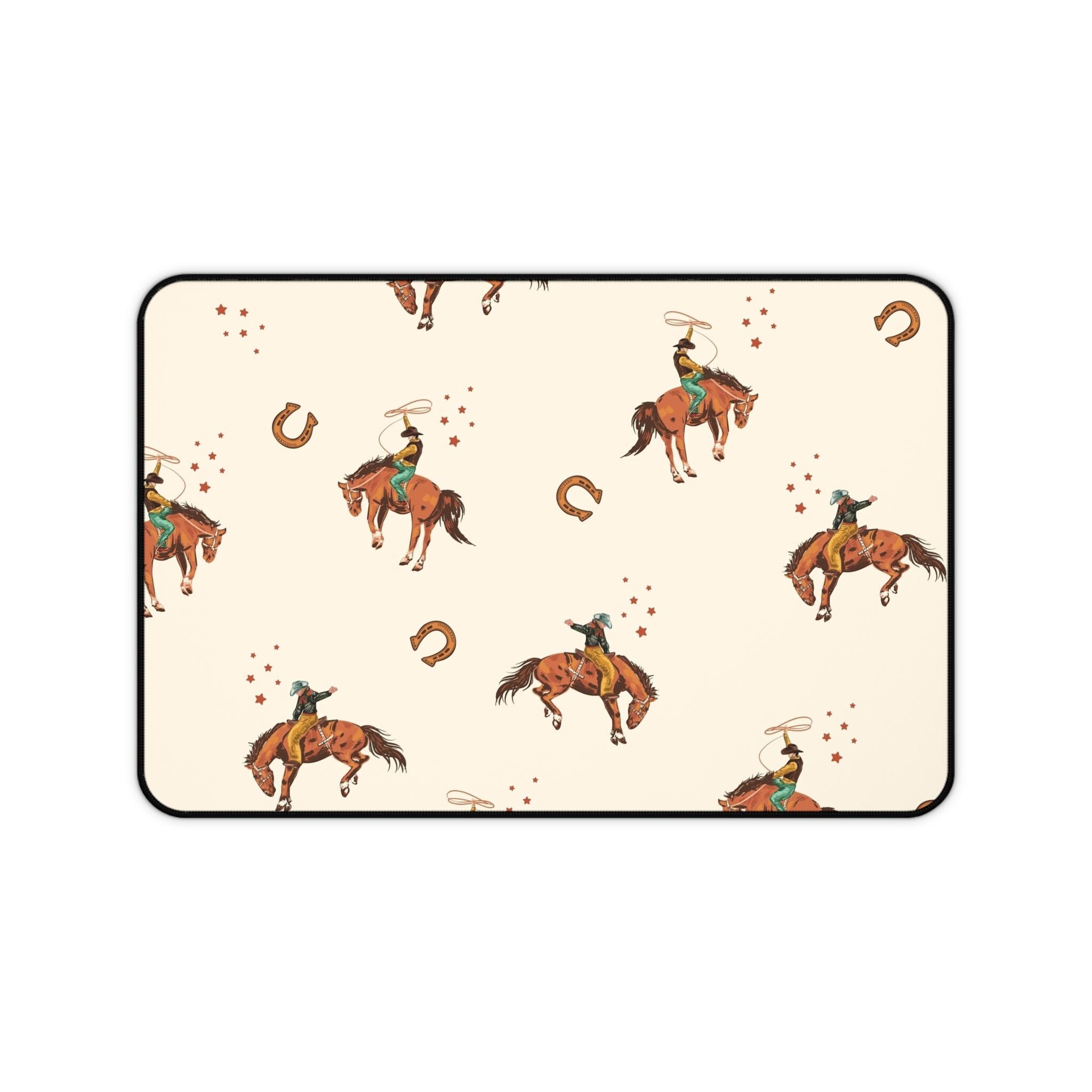Western Rodeo Desk Mat: Cowboy Bronc Riding Office Decor - Etsy