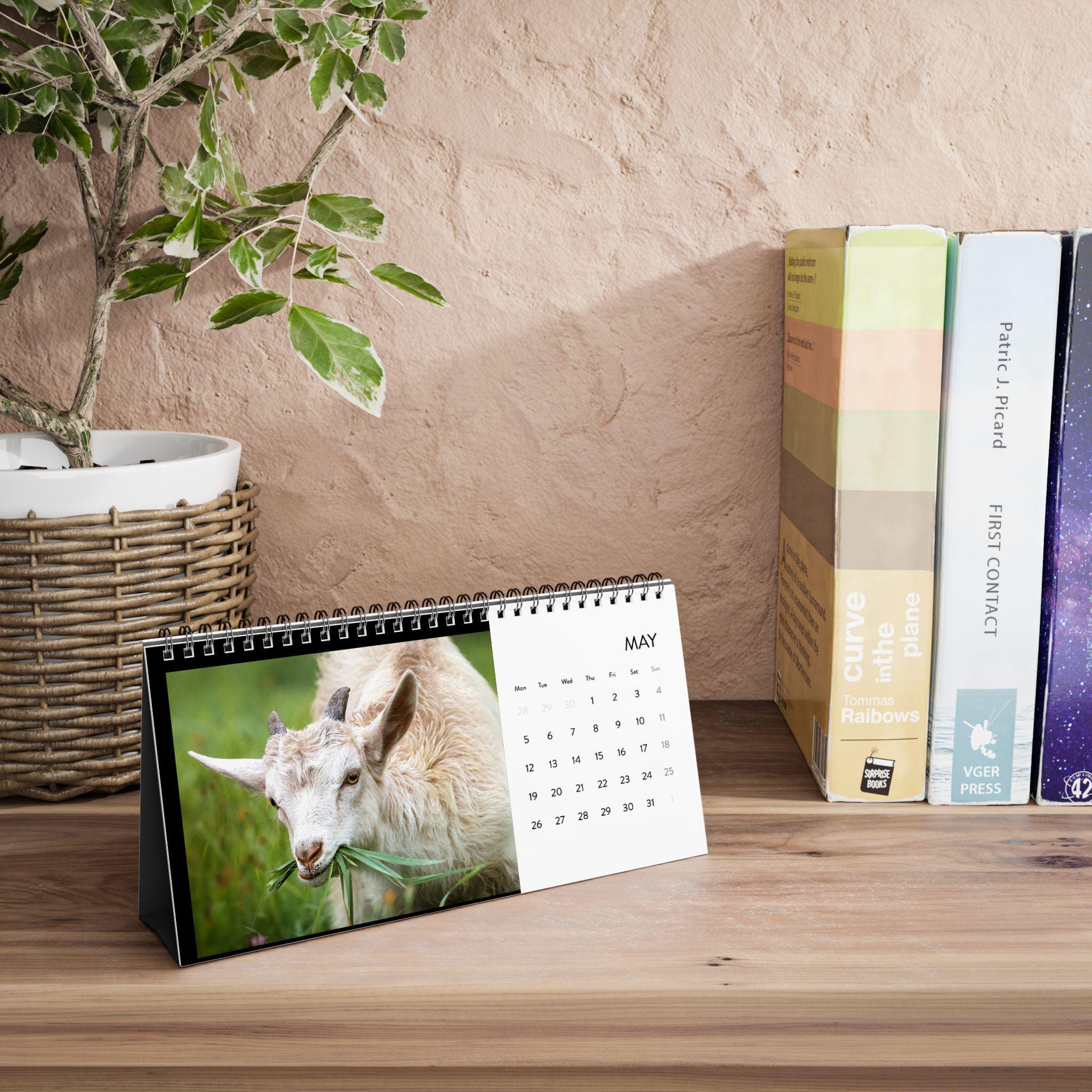 Desk Calendar, 2025 Simplex Goat Year Calendar, Cute Goat Monthly ...