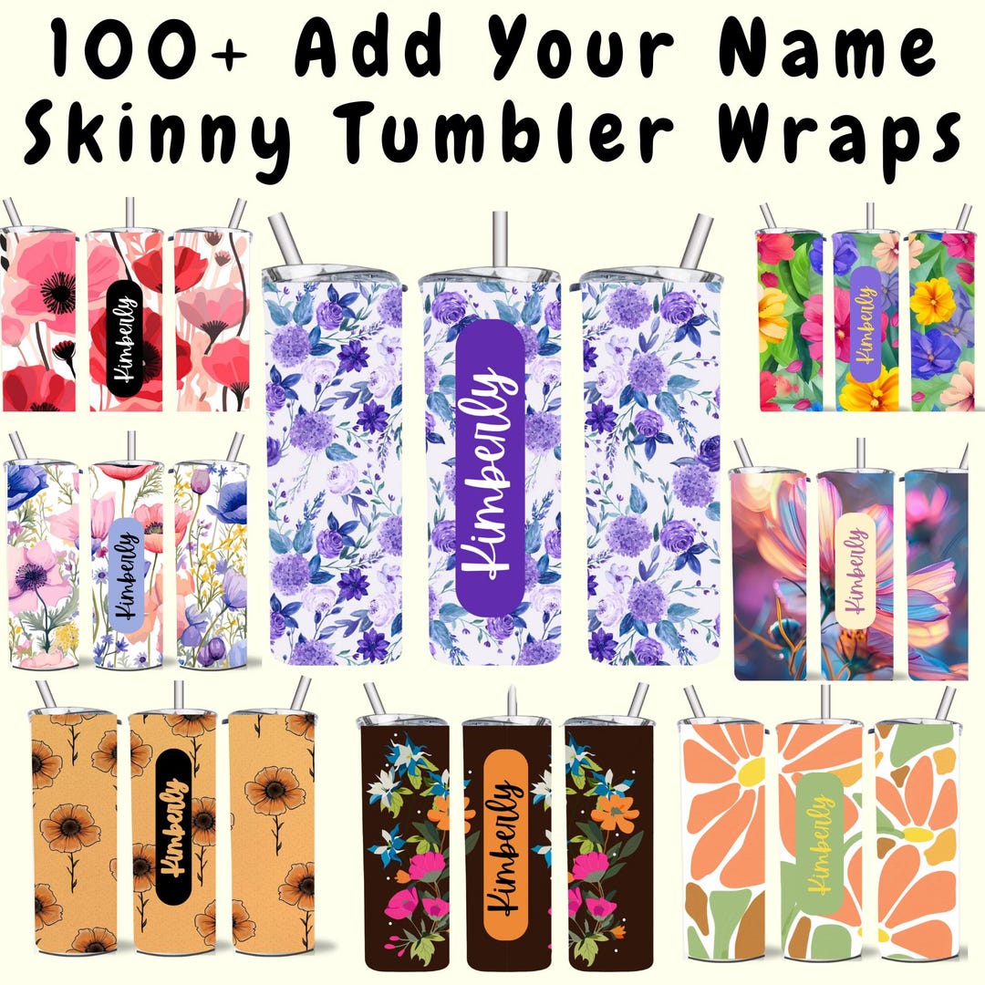 20oz Tumbler-png-wrap, Add Youre Own Text, Tumbler Wrapping SVG, Floral ...