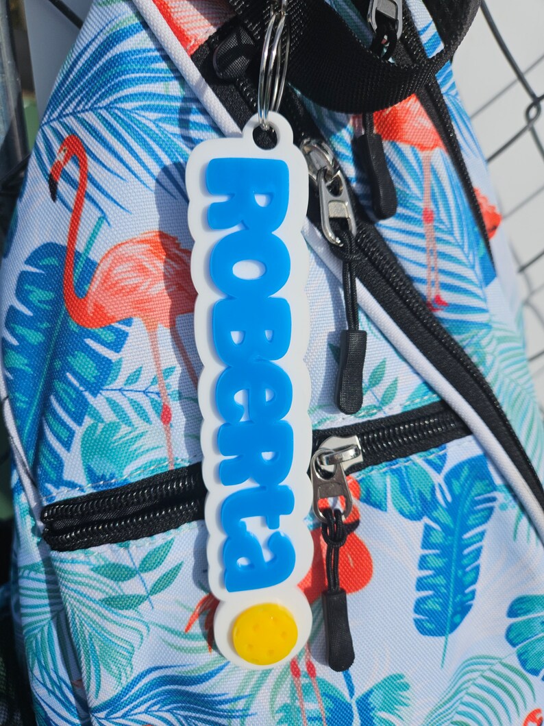 Personalized Pickleball Bag Tag, Key Chain, Ornament, Name Tag ...