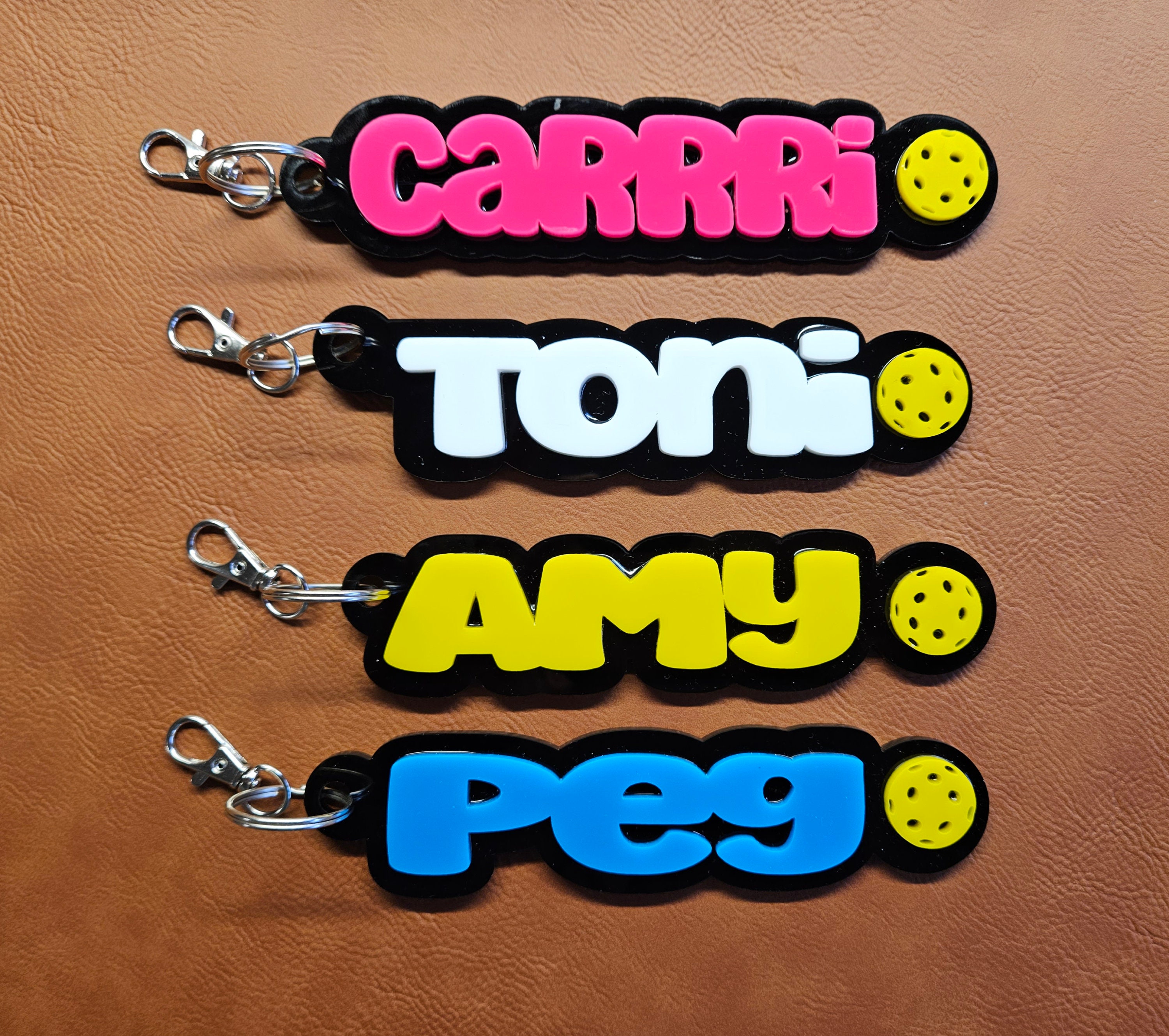 Personalized Pickleball Bag Tag, Key Chain, Ornament, Name Tag ...