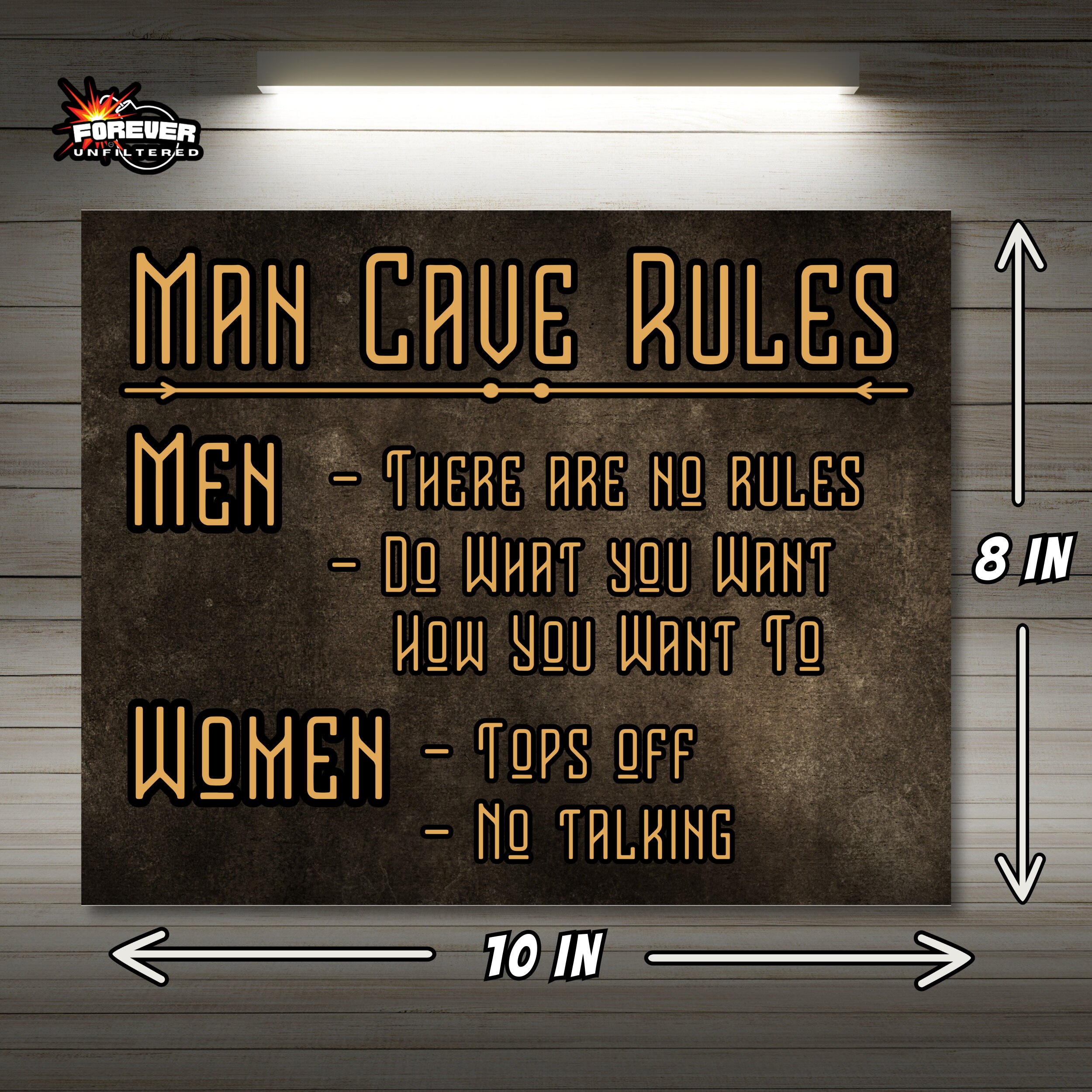 Man Cave Sign Rules, Funny Metal Sign - Best Gift for Him - Rustic Home ...
