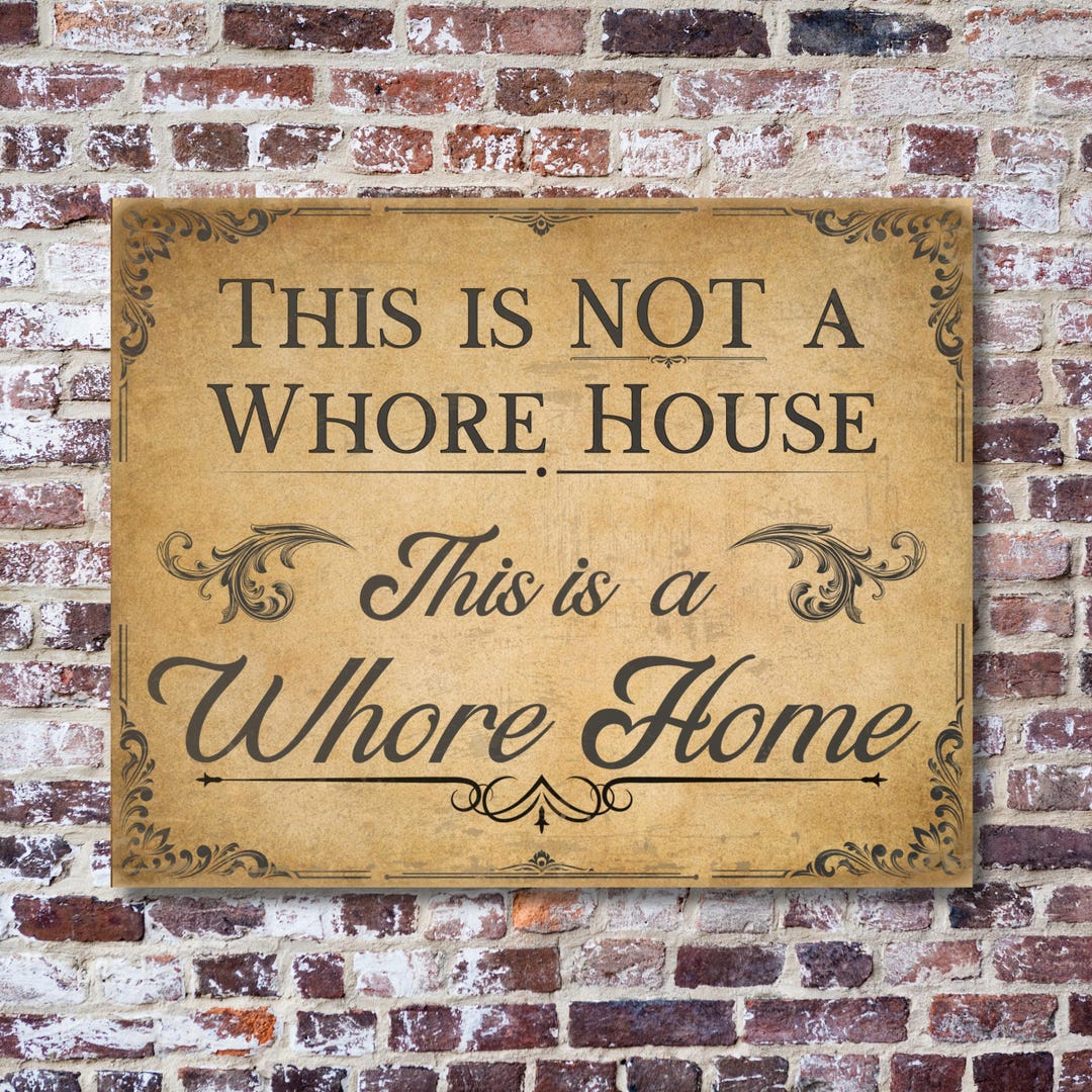 Vintage Style Funny Metal Wall Art Sign - Unique Whore Home Wall Sign ...