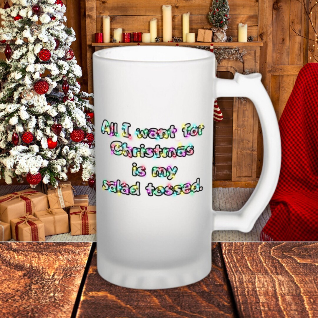 Naughty Holiday Beer Mug - Unique Xmas Barware - My Salad Tossed Stein ...