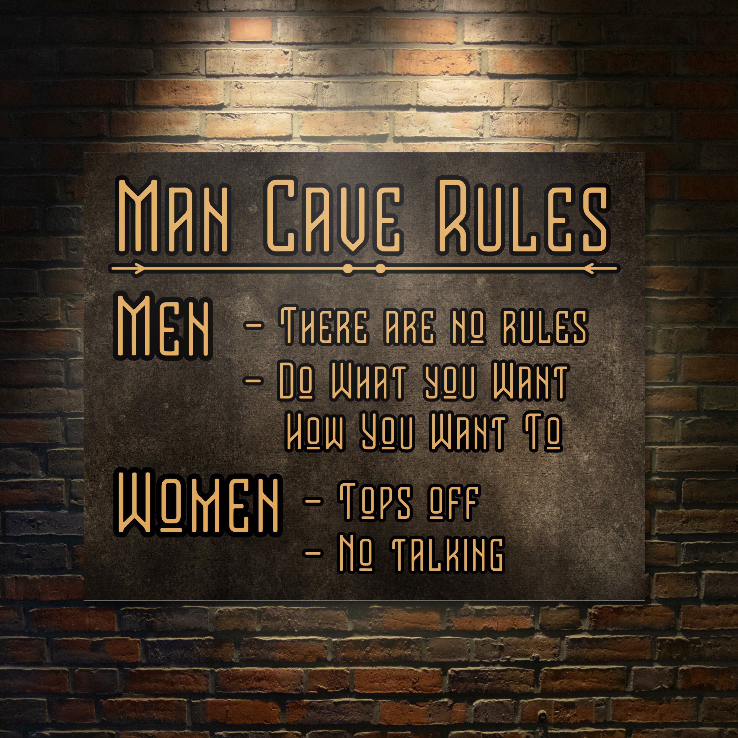 Man Cave Sign Rules, Funny Metal Sign - Best Gift for Him - Rustic Home ...