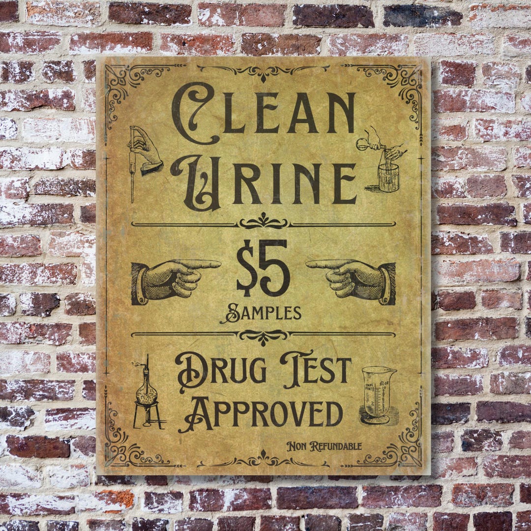Vintage Vibes Drug Screening Wall Sign - Amusing Urine Test Decor ...