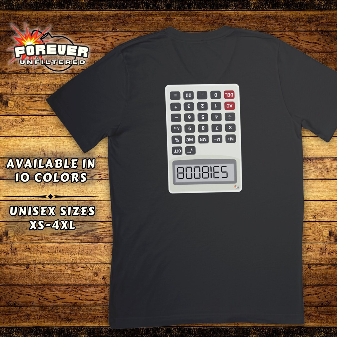Funny Boobies Calculator Tee - Adult Humor Shirt - Funny Vintage Style ...