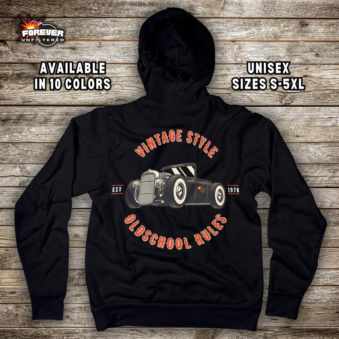 Vintage Hot Rod Hoodie - Custom Car Hoodie - Custom Car Lover Gift ...