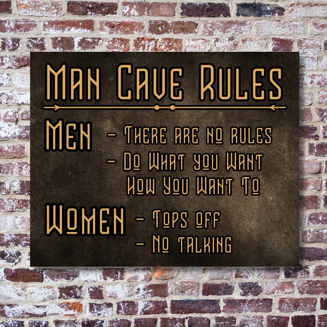 Man Cave Sign Rules, Funny Metal Sign - Best Gift for Him - Rustic Home ...