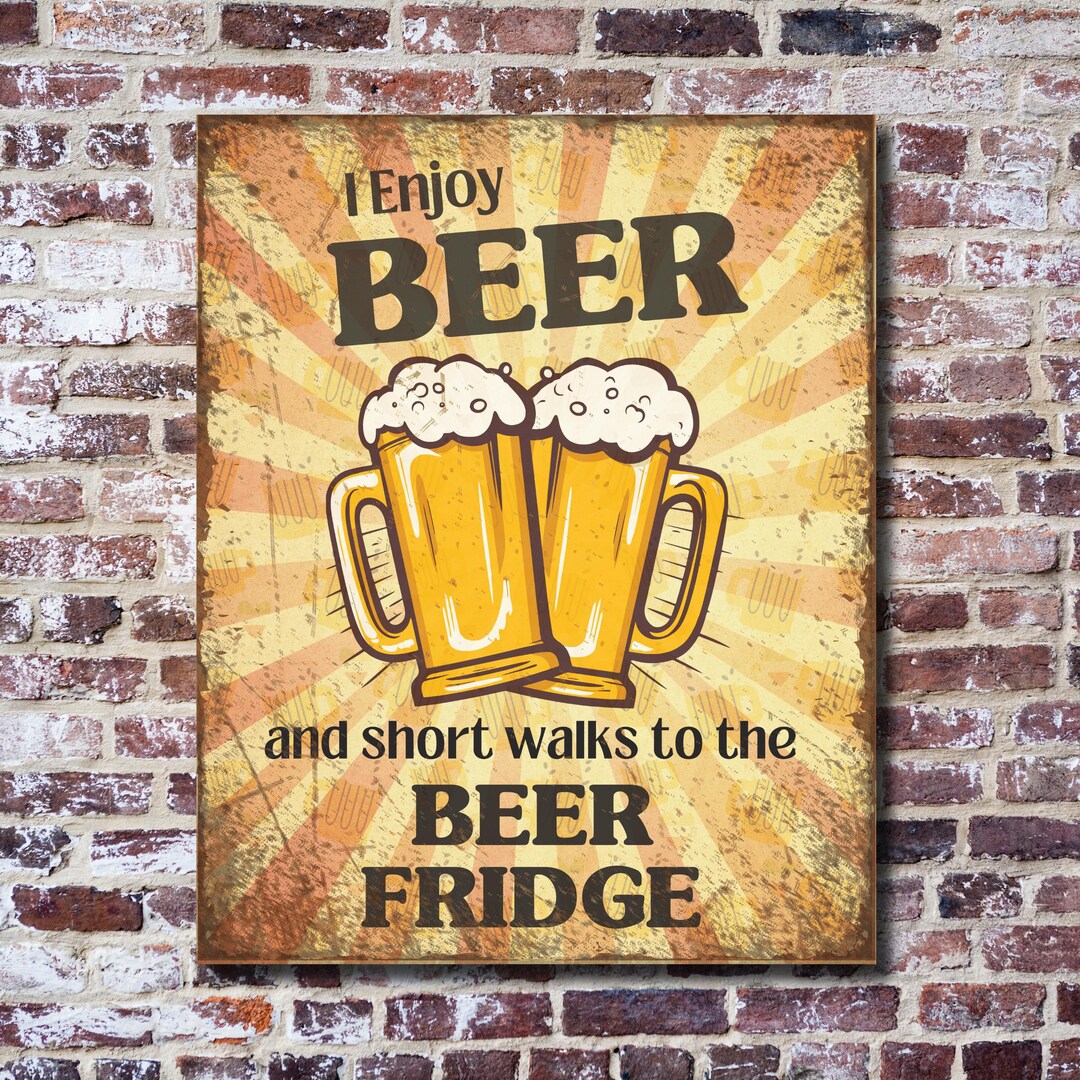 Funny Beer Sign for Man Cave Decor - Aluminum Bar Sign for Beer Lovers ...