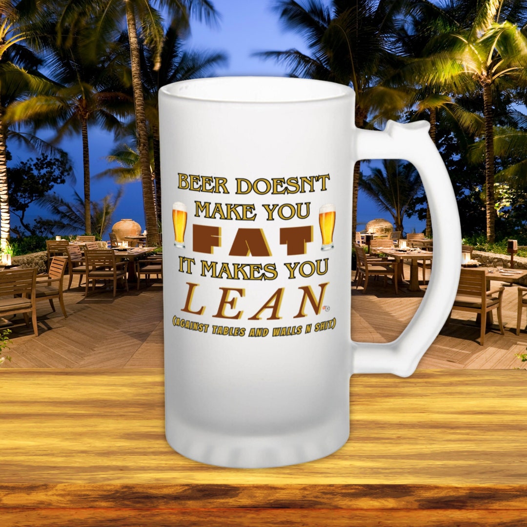 Fat and Lean Beer Glass - Funny Novelty Beer Mug - Unique Gift for Him ...