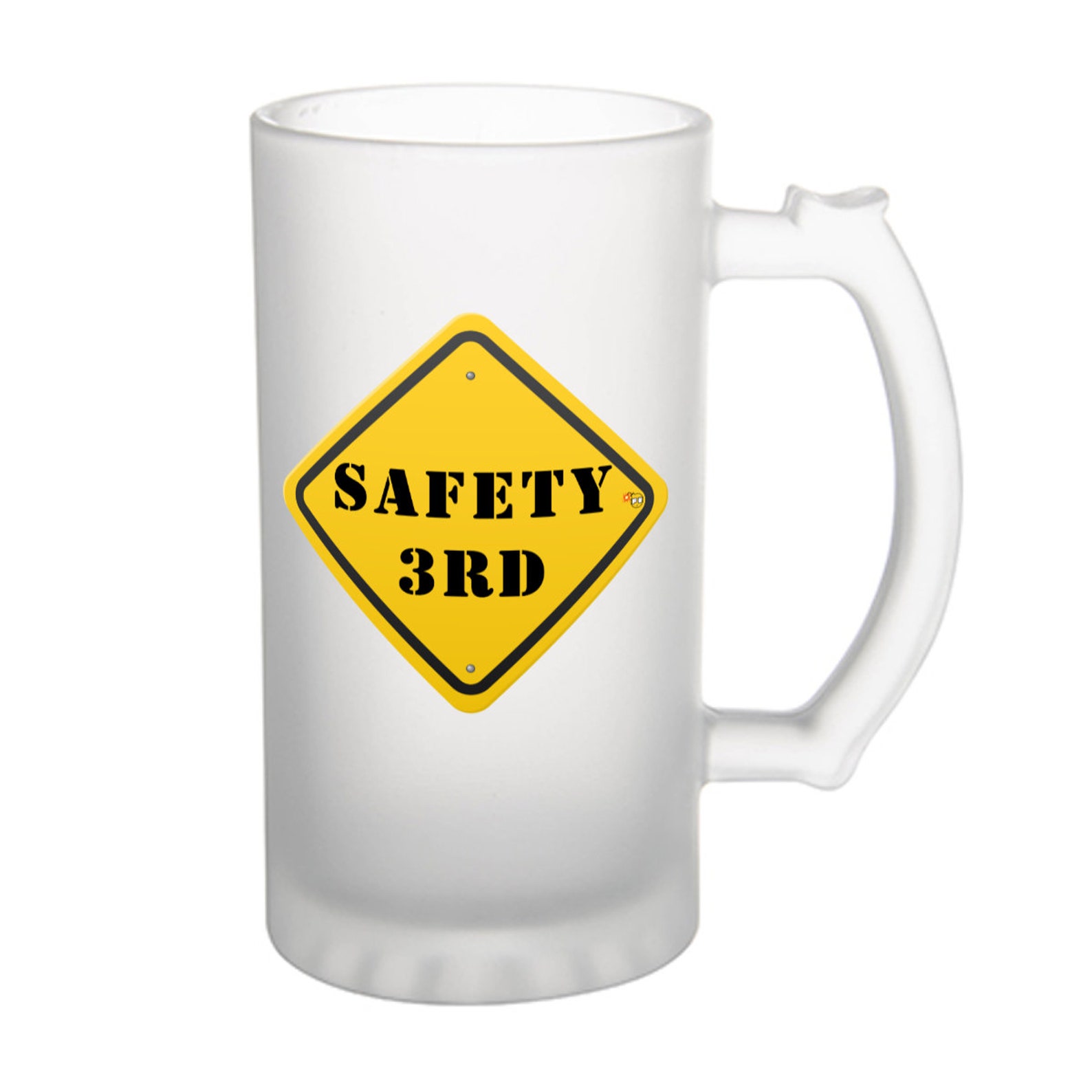 Safety 3RD Frosted Beer Glass, Funny Beer Mug, Gift for Men/women ...