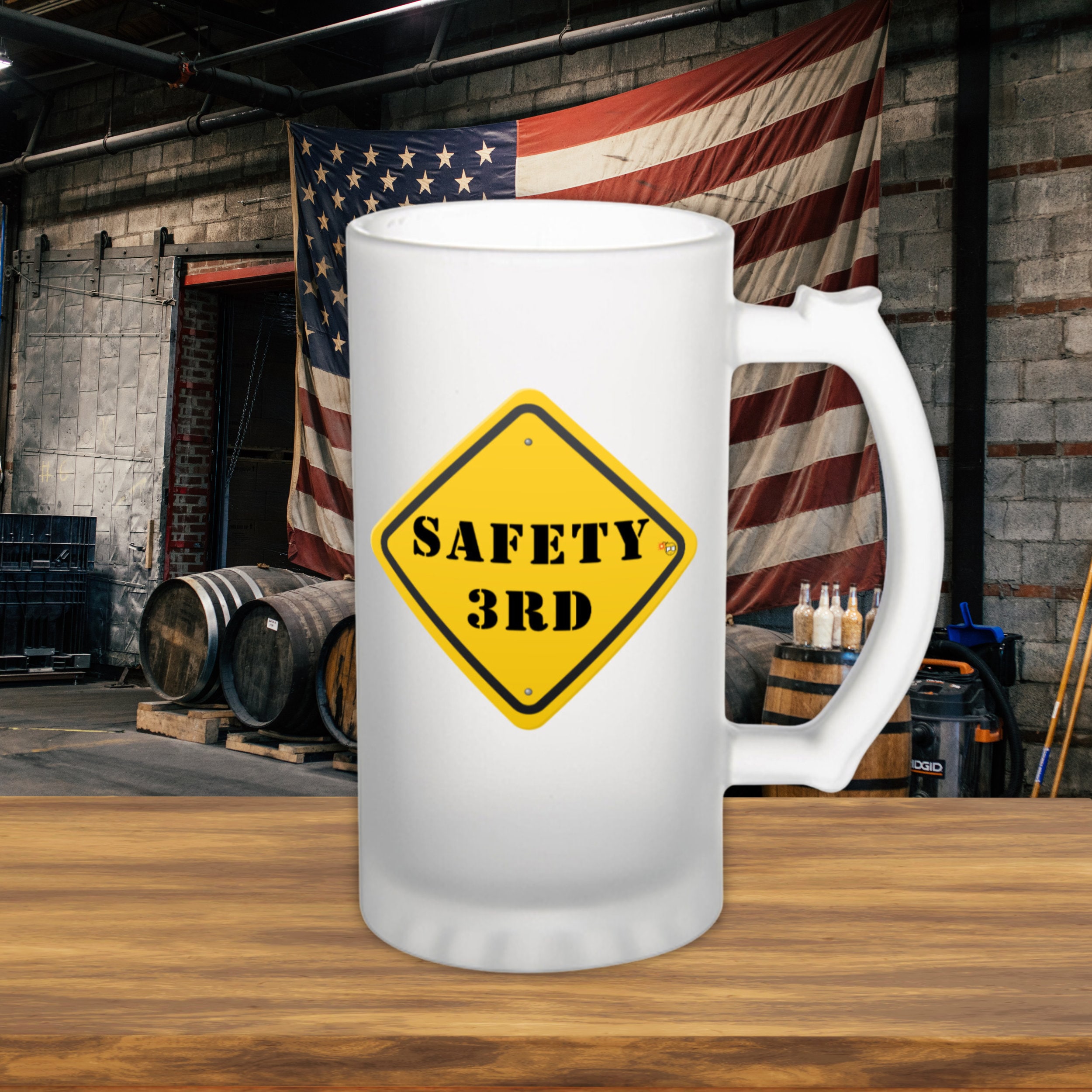 Safety 3RD Frosted Beer Glass, Funny Beer Mug, Gift for Men/women ...