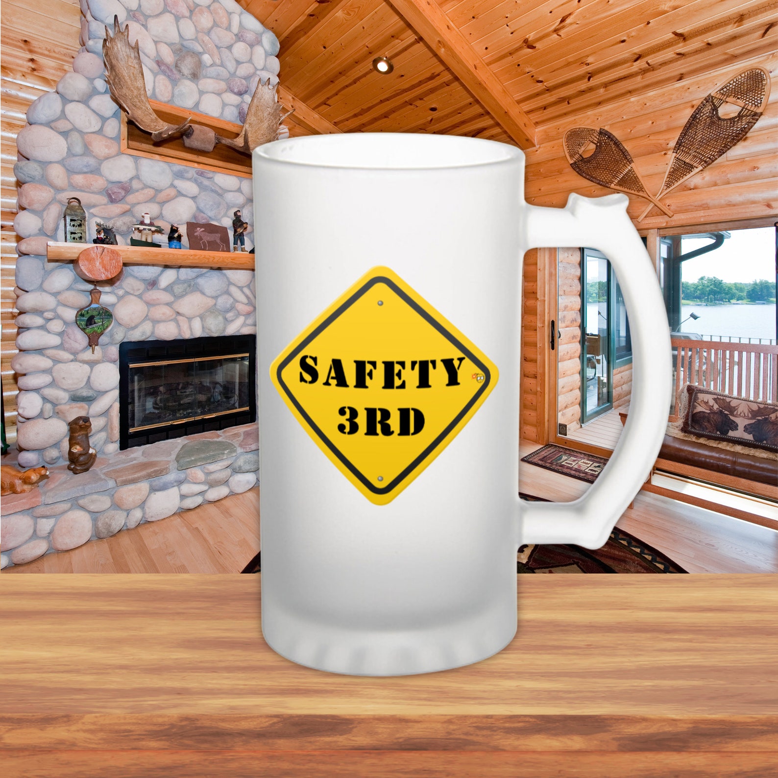 Safety 3RD Frosted Beer Glass, Funny Beer Mug, Gift for Men/women ...