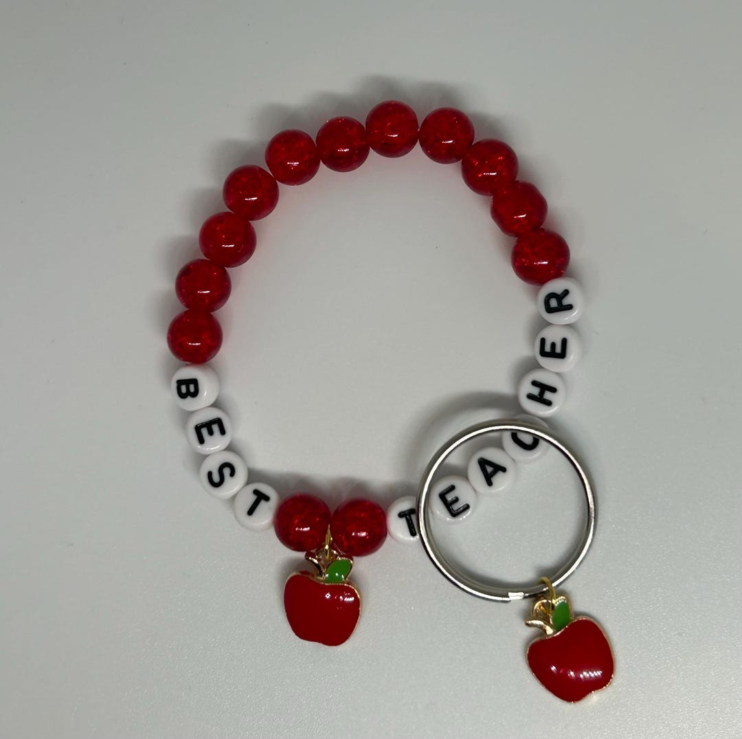 Handmade Back to School Teacher’s Appreciation Gift Red Glass Beads ...
