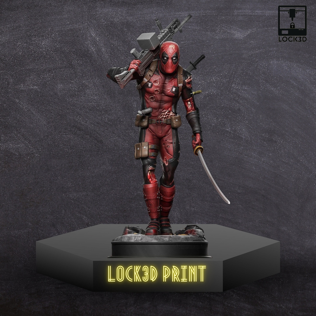 Deadpool 3D STL File for 3D Printer Ready Printing 3D Printable Quality ...