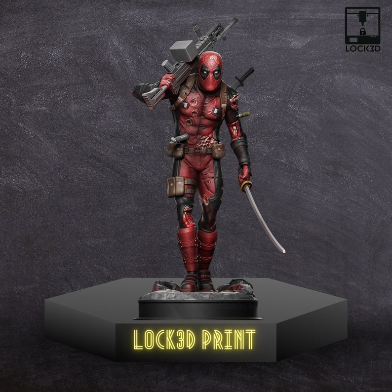 Deadpool 3D STL File for 3D Printer Ready Printing 3D Printable Quality ...