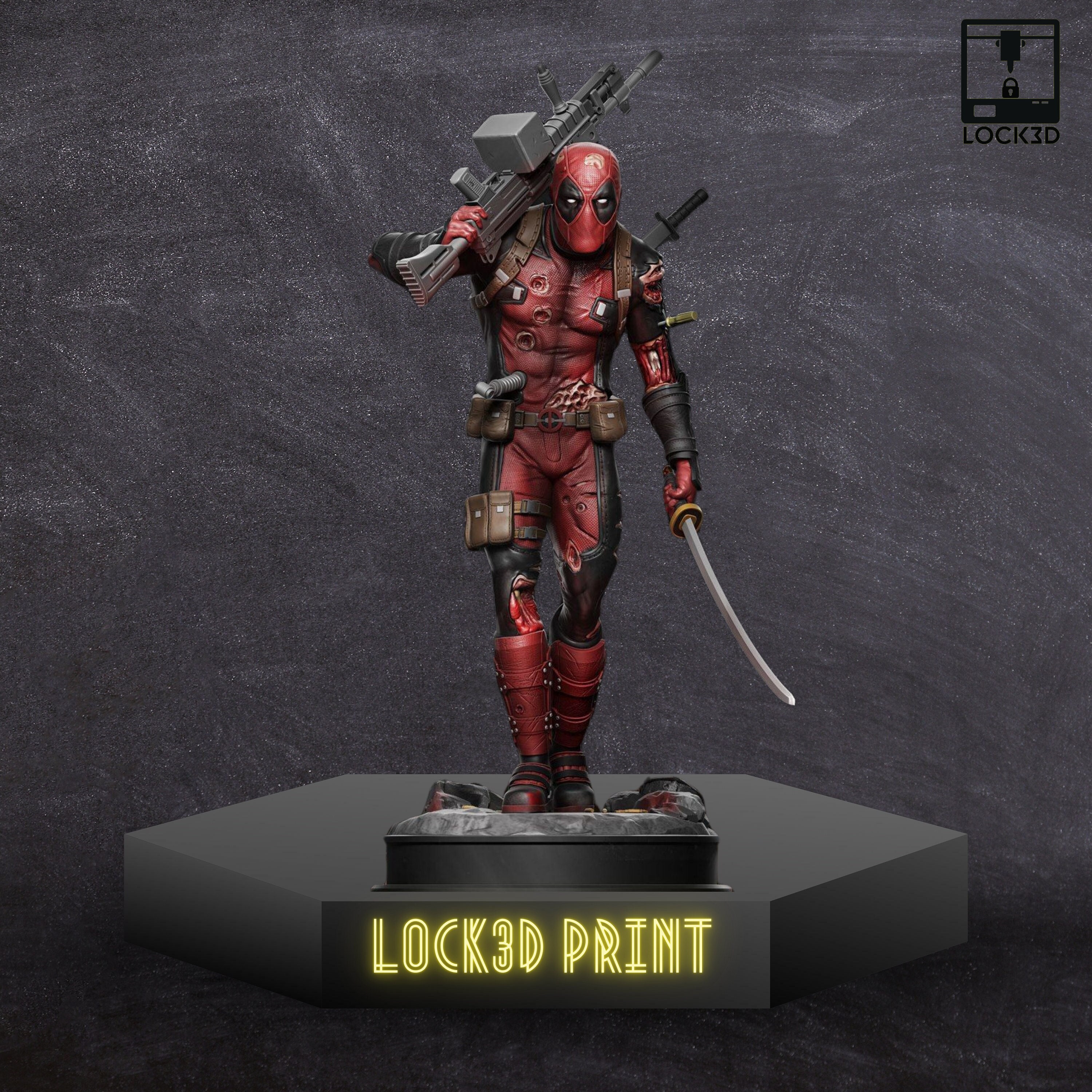 Deadpool 3D STL File for 3D Printer Ready Printing 3D Printable Quality ...