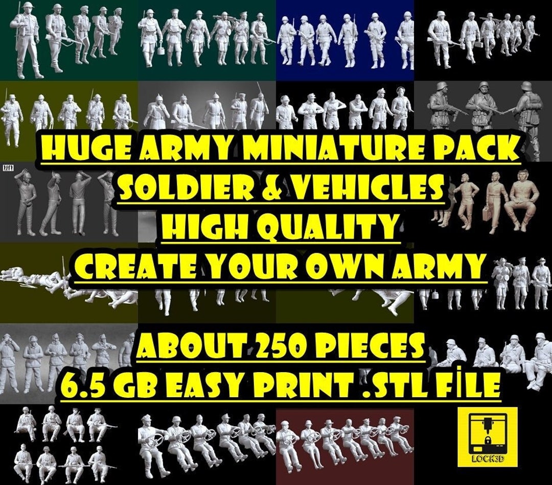 Huge Army Soldier-vehicle Miniature Pack 3D STL File for 3D Printer ...