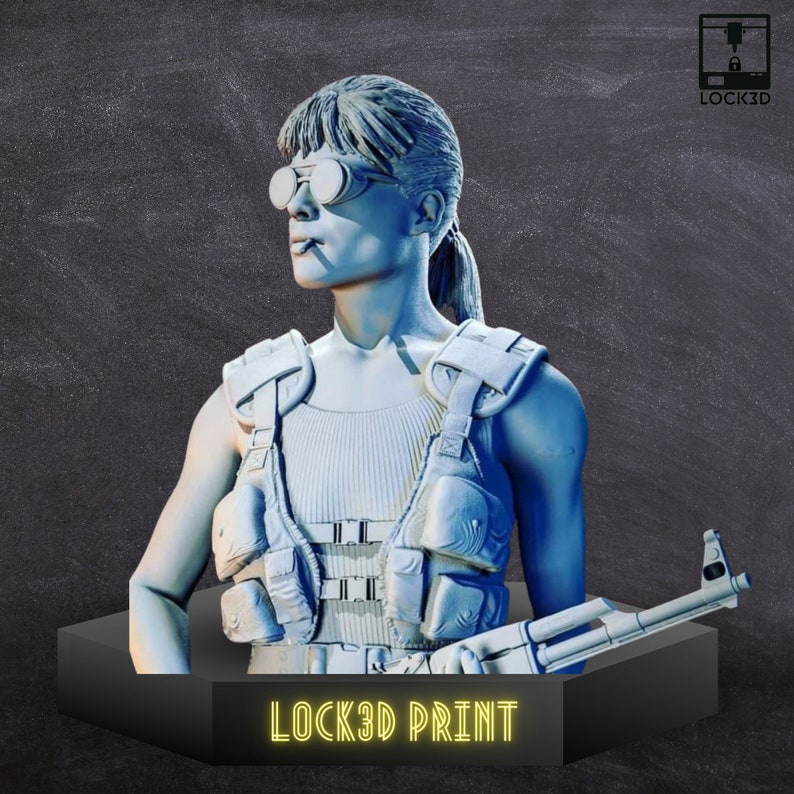 S4r4h C0nn0r Terminator 3D STL File for 3D Printer Ready Printing 3D ...