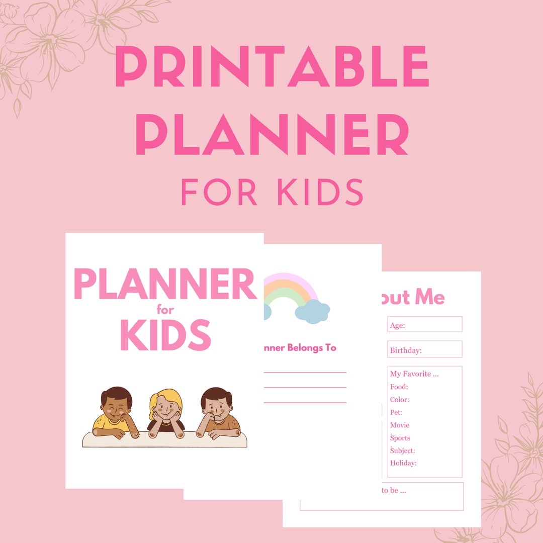 2024 Planner for Kids - Pink | Digital Planner for Kids 2024 - Pink ...