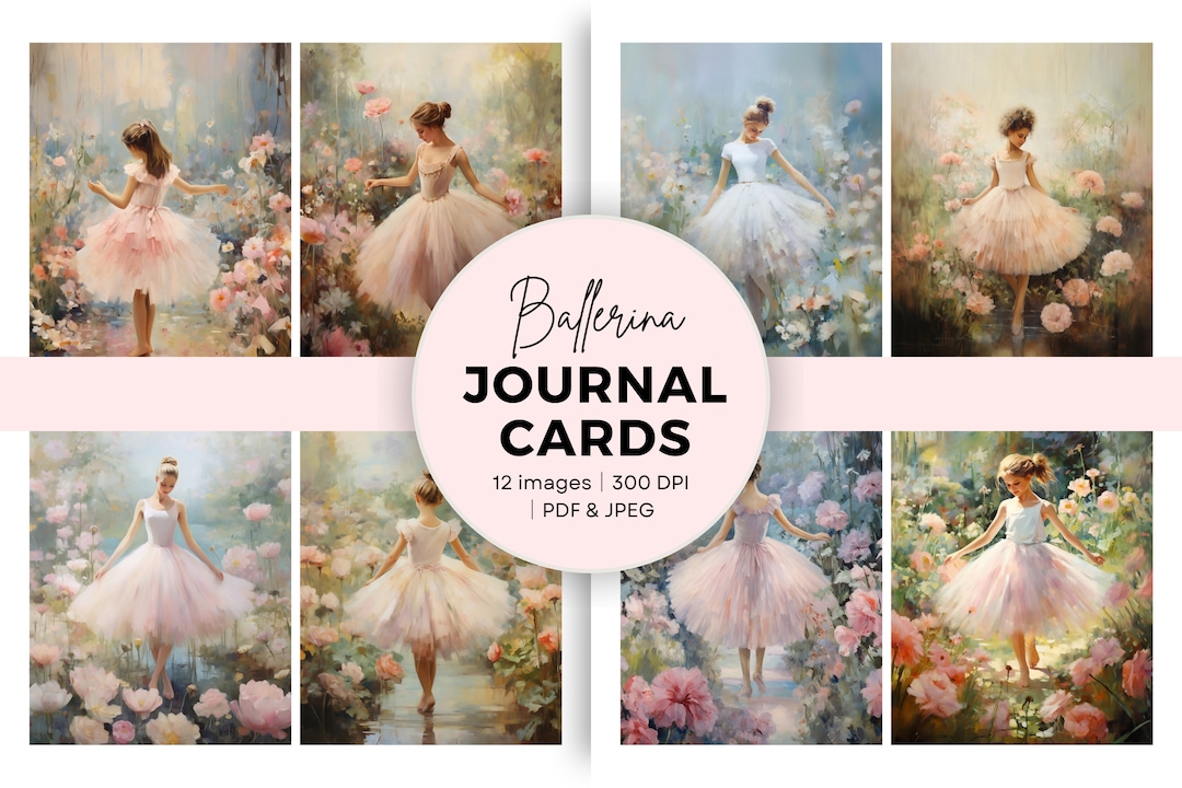 Ballerina Journal Cards: Vintage Dancer Ephemera (digital Download, PDF ...
