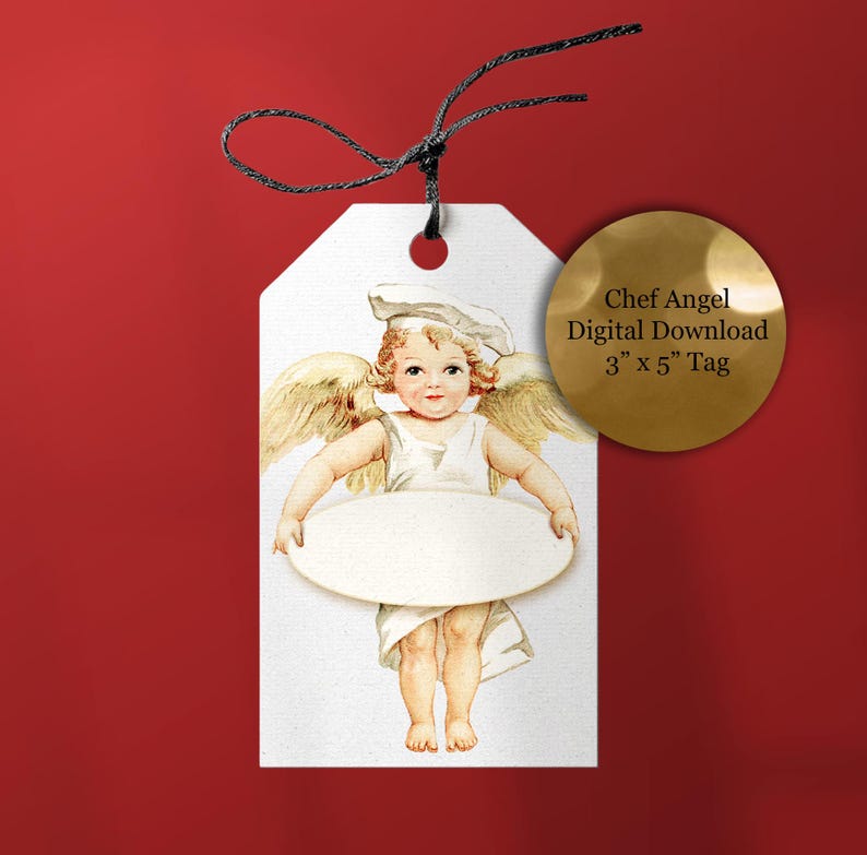 Chef Angel Gift Tag – Digital Download - 3" X 5" - Etsy