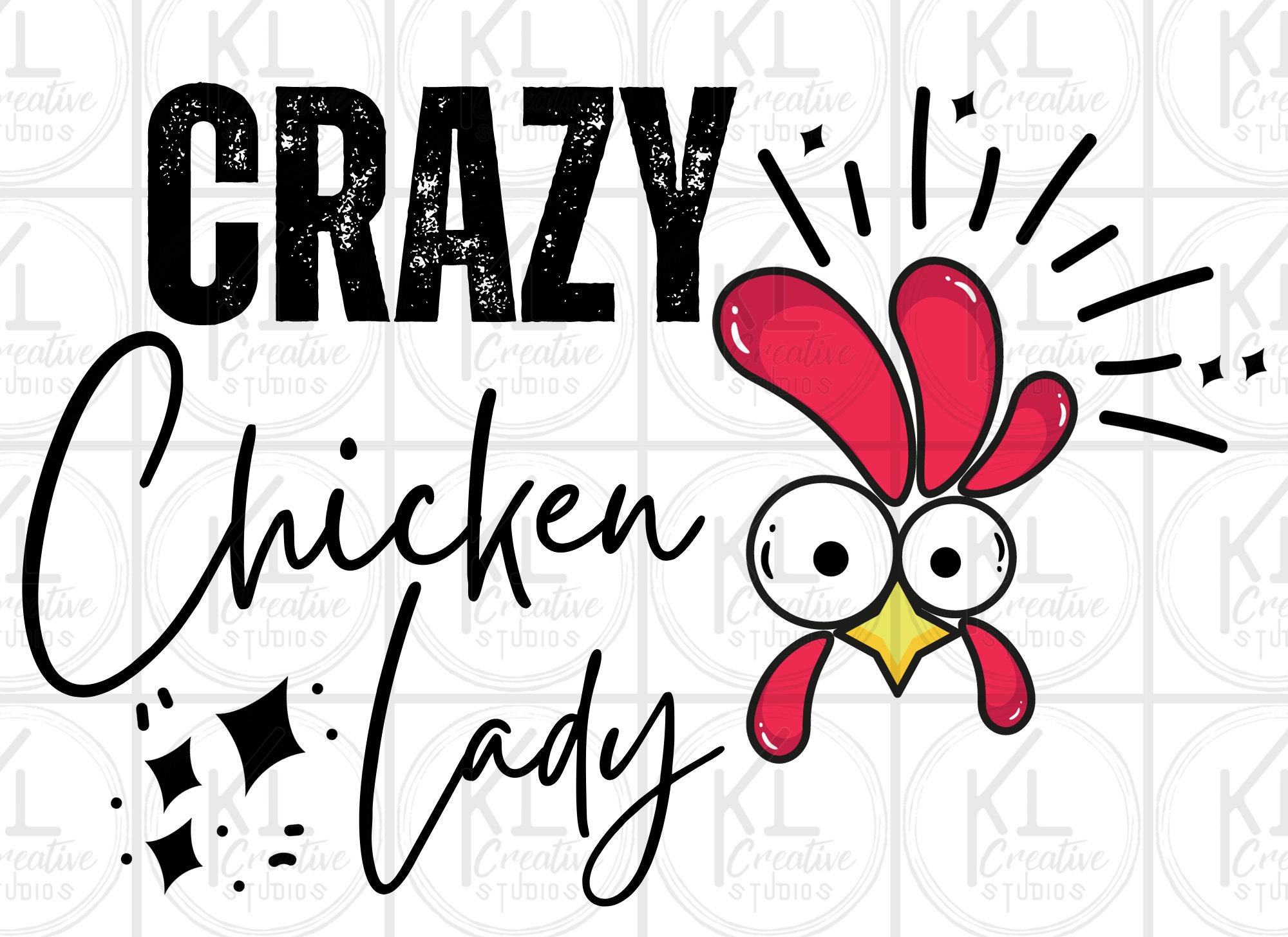 Crazy Chicken Lady, PNG, SVG, INSTANT Download, Digital Download ...