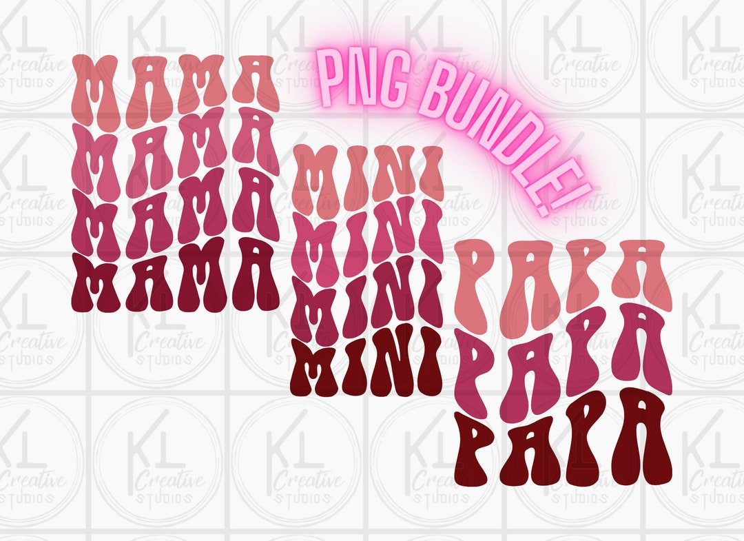 Mama, Mini, Papa Bundle, PNG, INSTANT Download, Digital Download ...