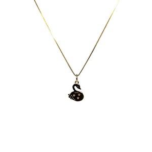 Queen Conch Swan Pendant Necklace, Gold Sterling Silver Necklace, Hand ...