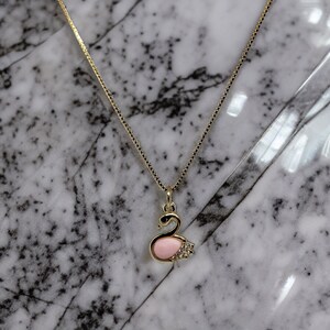 Queen Conch Swan Pendant Necklace, Gold Sterling Silver Necklace, Hand ...