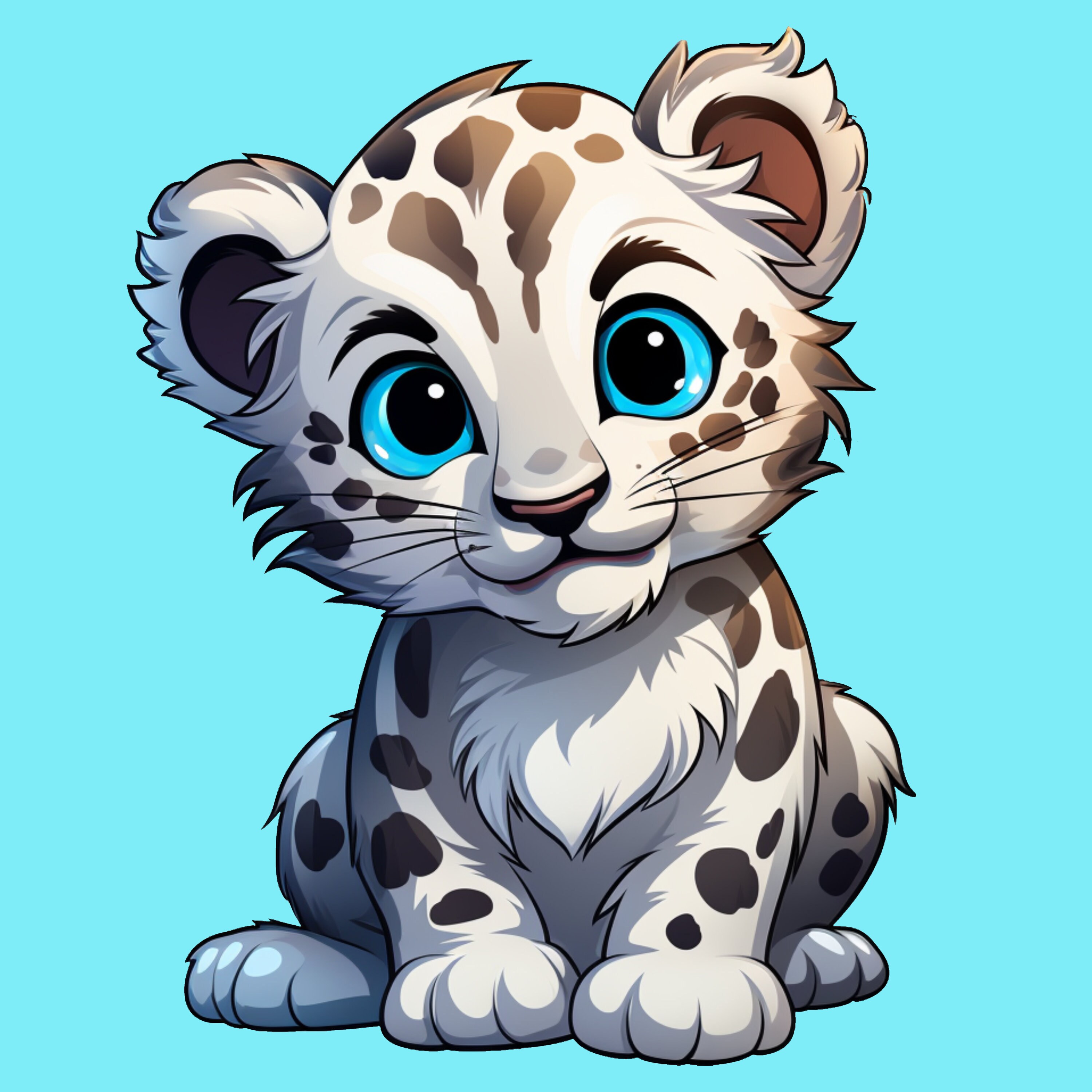An Adorable Snow Leopard Sticker, Charming and Fun for Yourself or as a ...