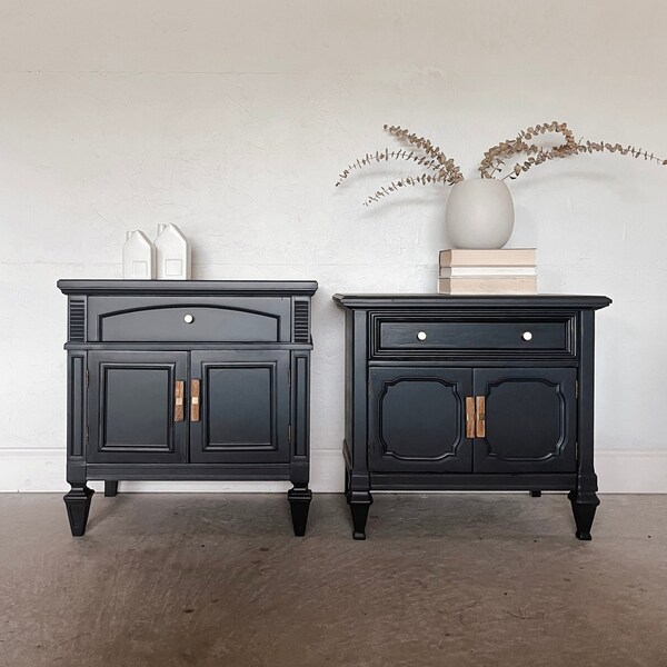 Eclectic Mismatched Nightstands at Stephanie Trumble blog