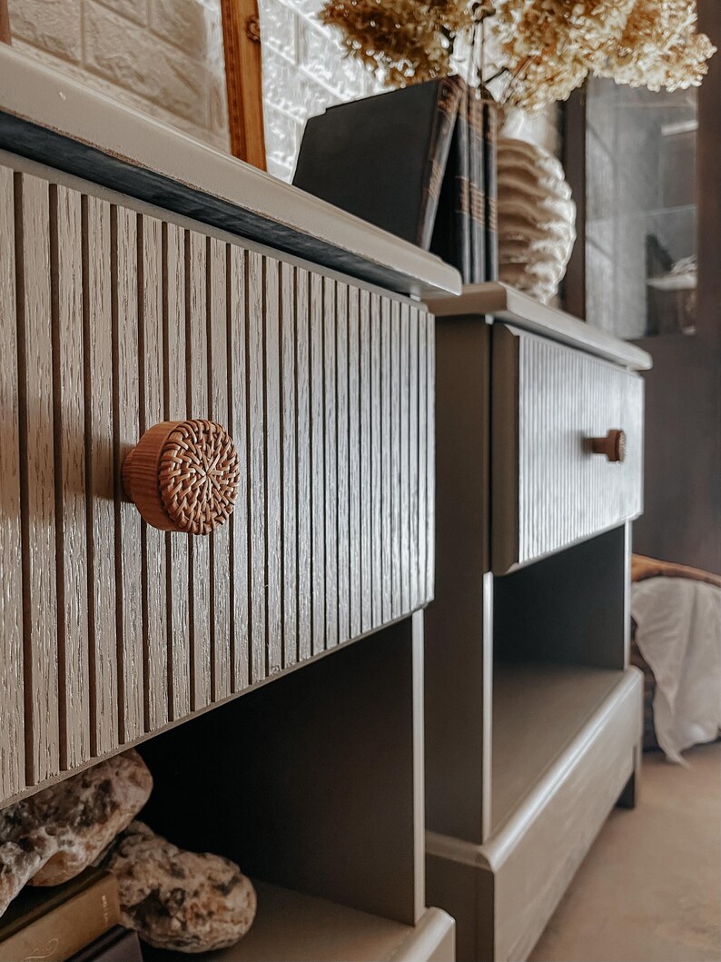 Modern Set of Neutral Beige Nightstands/end Tables/side Tables, White ...