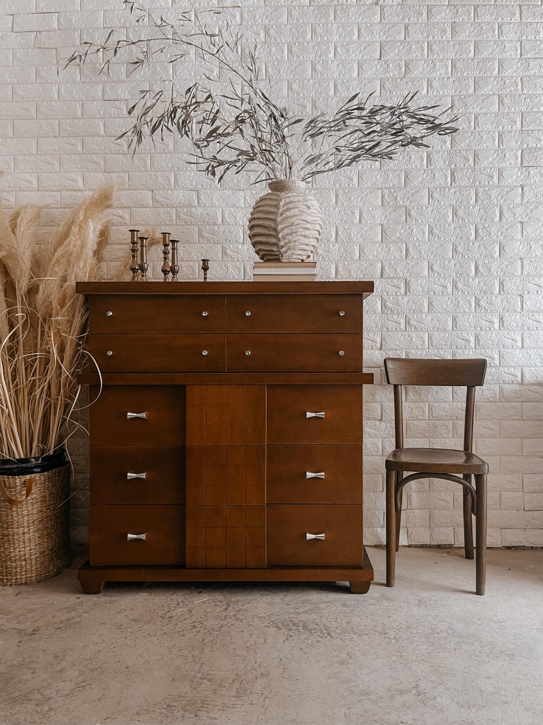 SOLD | Vintage Mid Century Modern Kent Coffey Highboy Dresser Chest ...