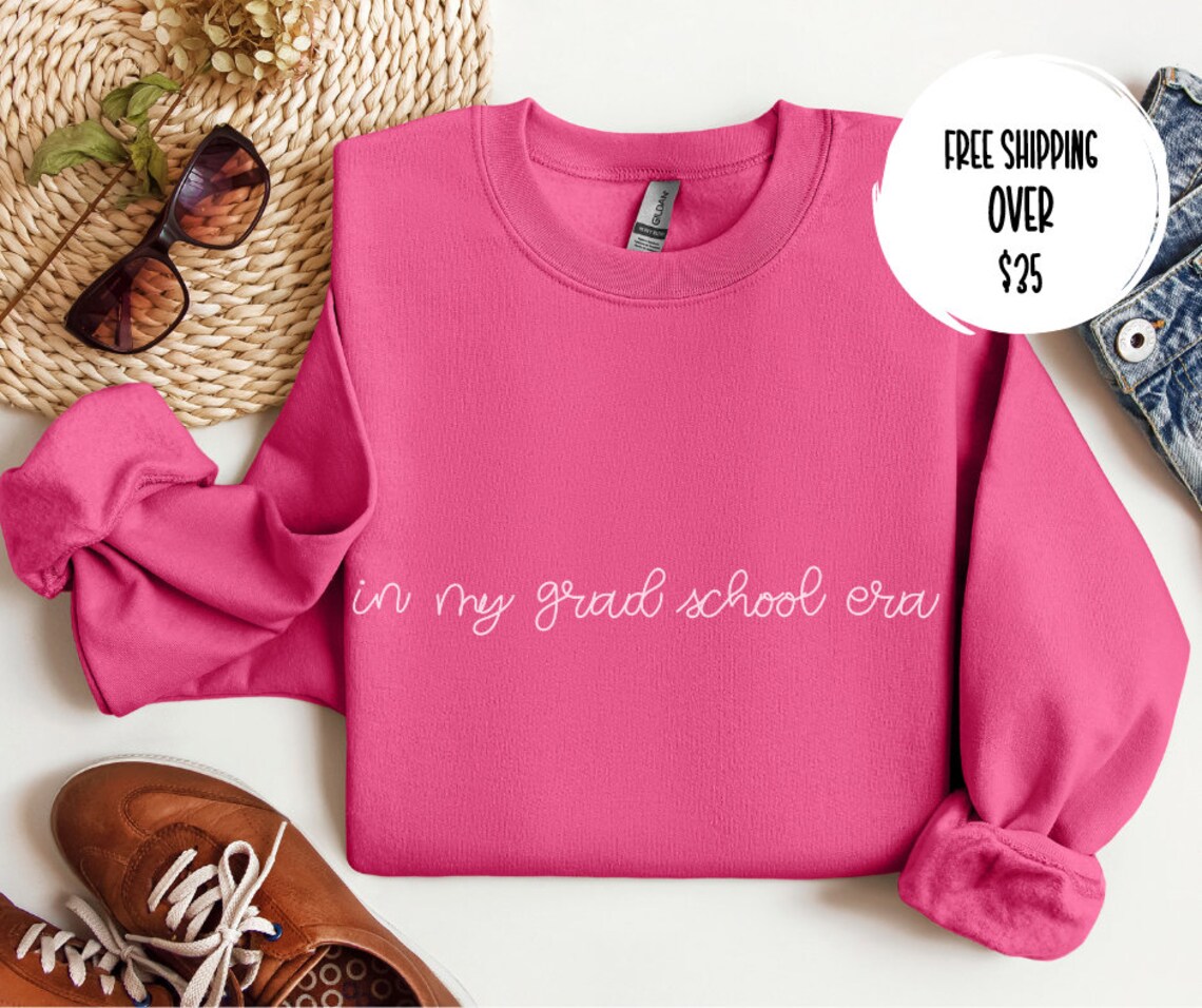 GRAD SCHOOL ERA Cursive Handwriting Sweatshirt for Women // Grad School ...