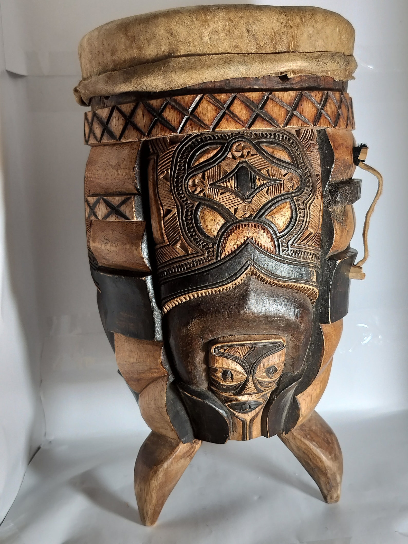 Hand Carved African Conga, Drum Sculpture - Etsy